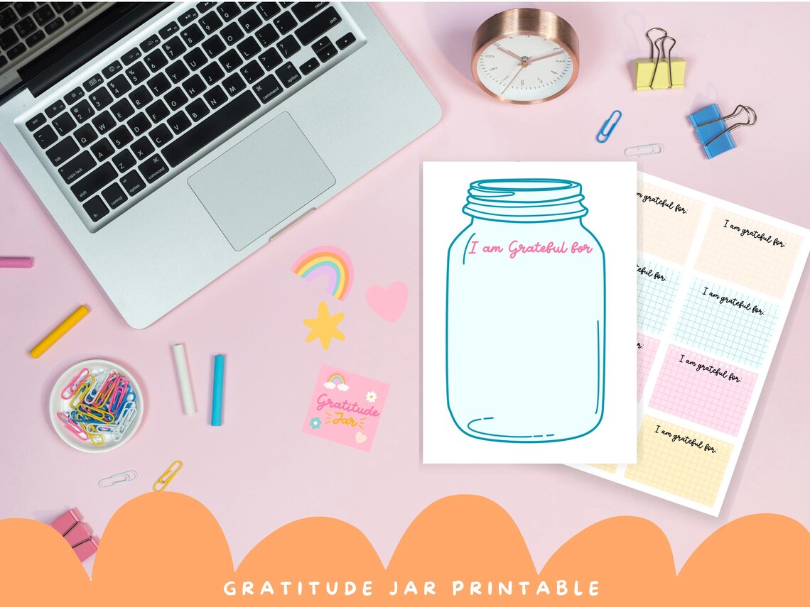 My Gratitude Jar Digital Printable Kit, Kindness Jar, Gratitude Jar ...