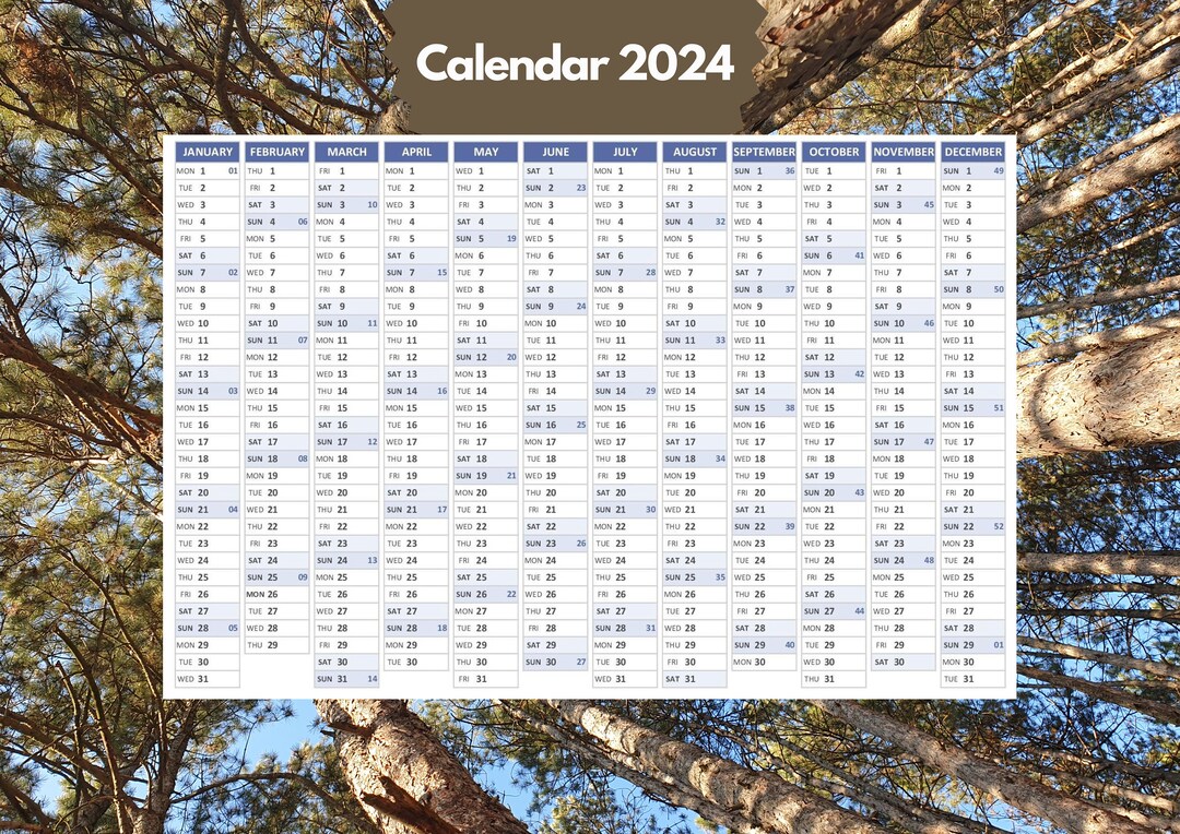 Yearly Calendar forest Theme - Etsy