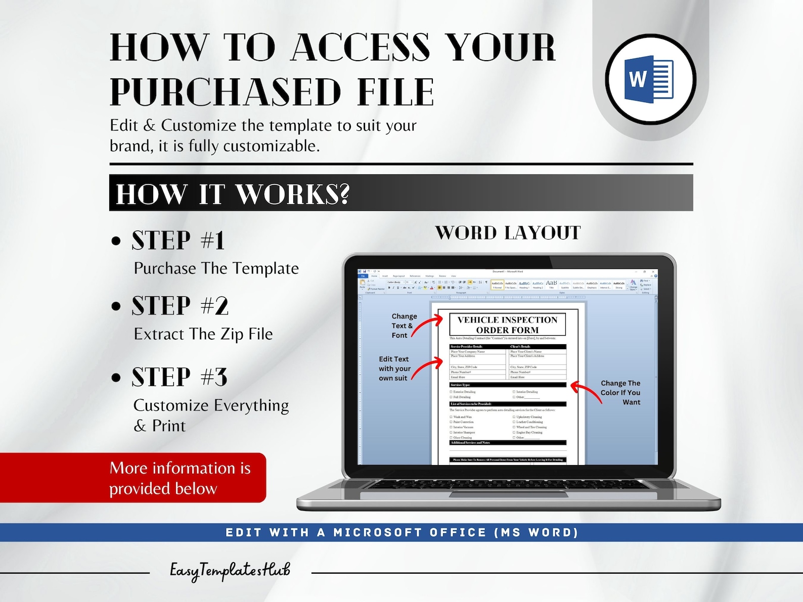 Professional Vehicle Inspection Form, Visual Inspection Form, Printable ...