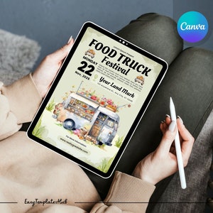 Editable Food Truck Theme Template, Food Truck Flyer, Food Truck ...