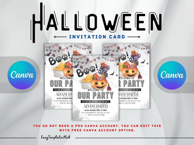 Boo Party Invitación editable Invitación de Halloween Invitación ...