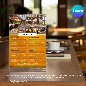 Editable Restaurant Menu, Catering Menu, Catering Price List, Catering ...