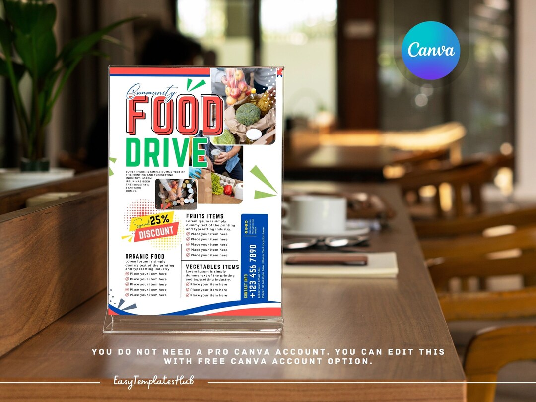 Editable Community Food Drive Flyer, Food Drive Flyer, Charity Event ...