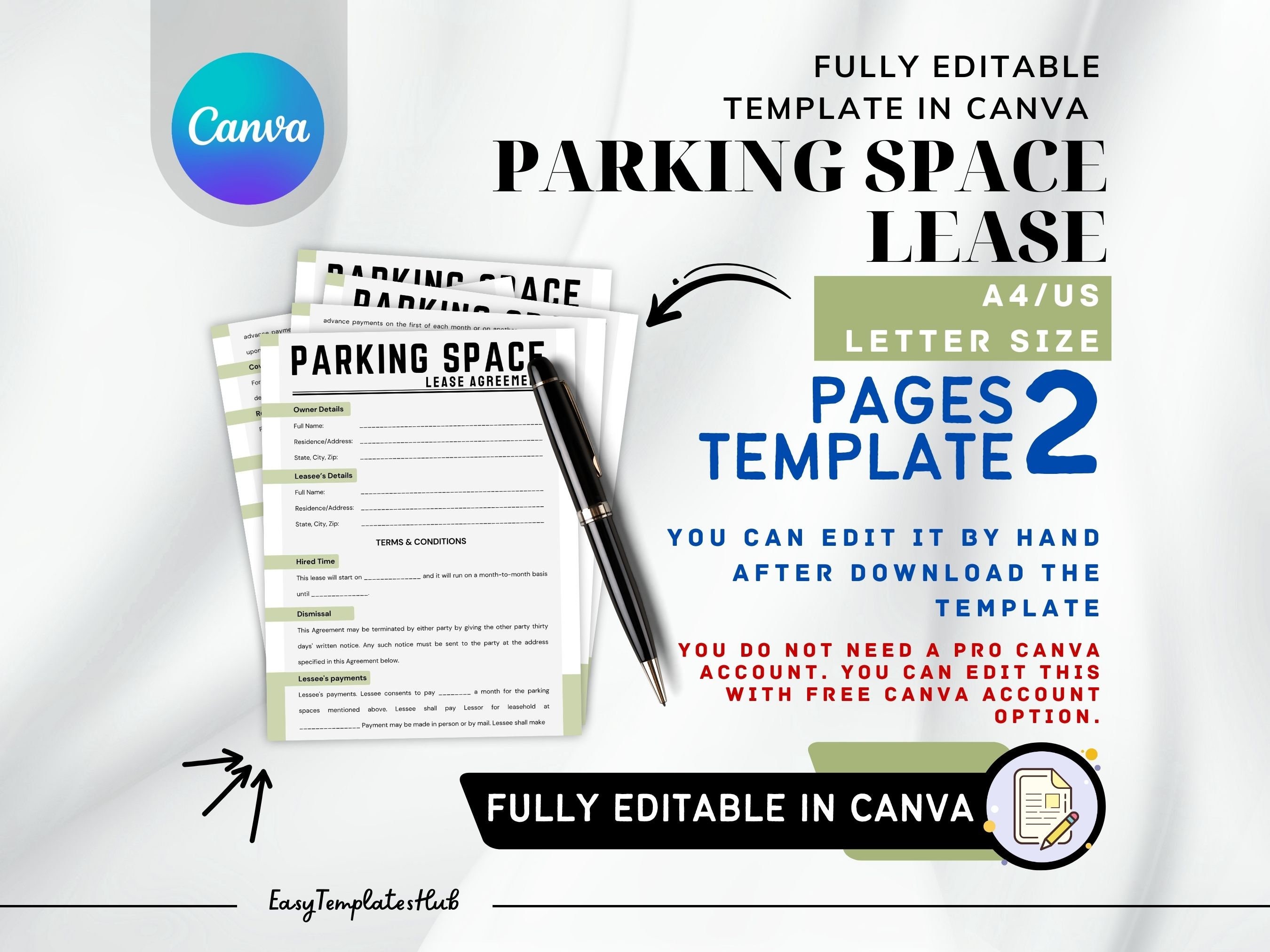 Parking Space Lease Agreement Template, Parking Space Lease Agreement ...