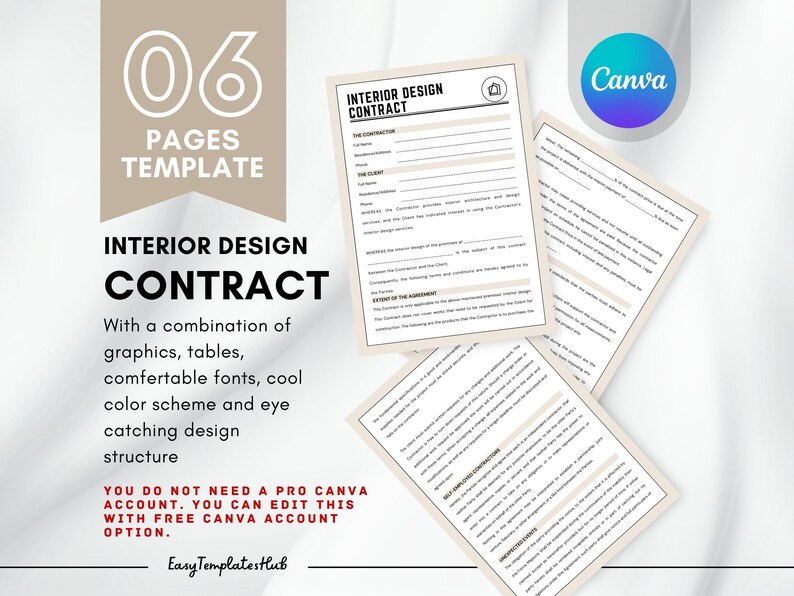 Interior Design Client Contract Template, Interior Design Project ...