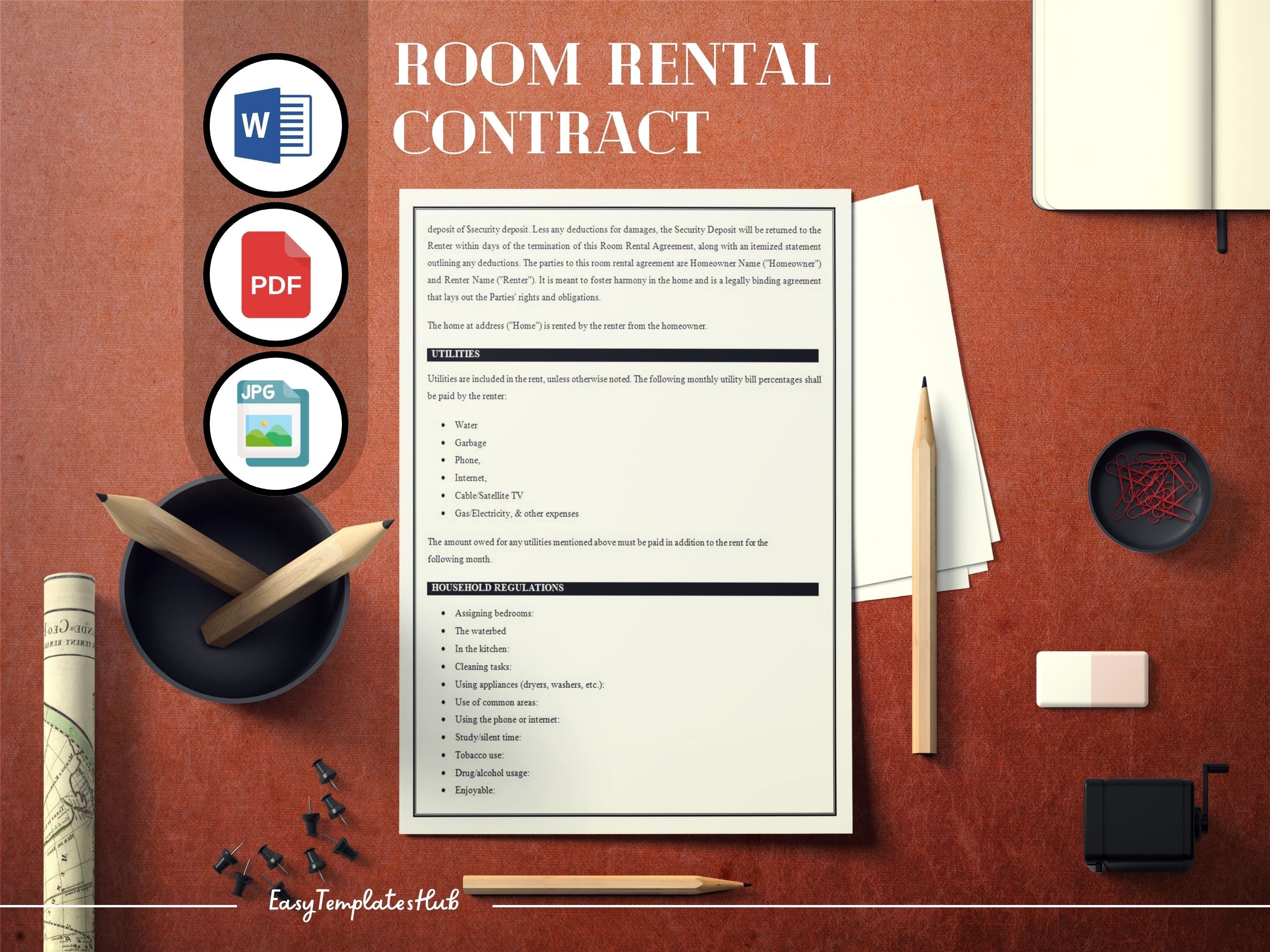 Room Rental Agreement Template, Room Rental Agreement, Lease Agreement ...