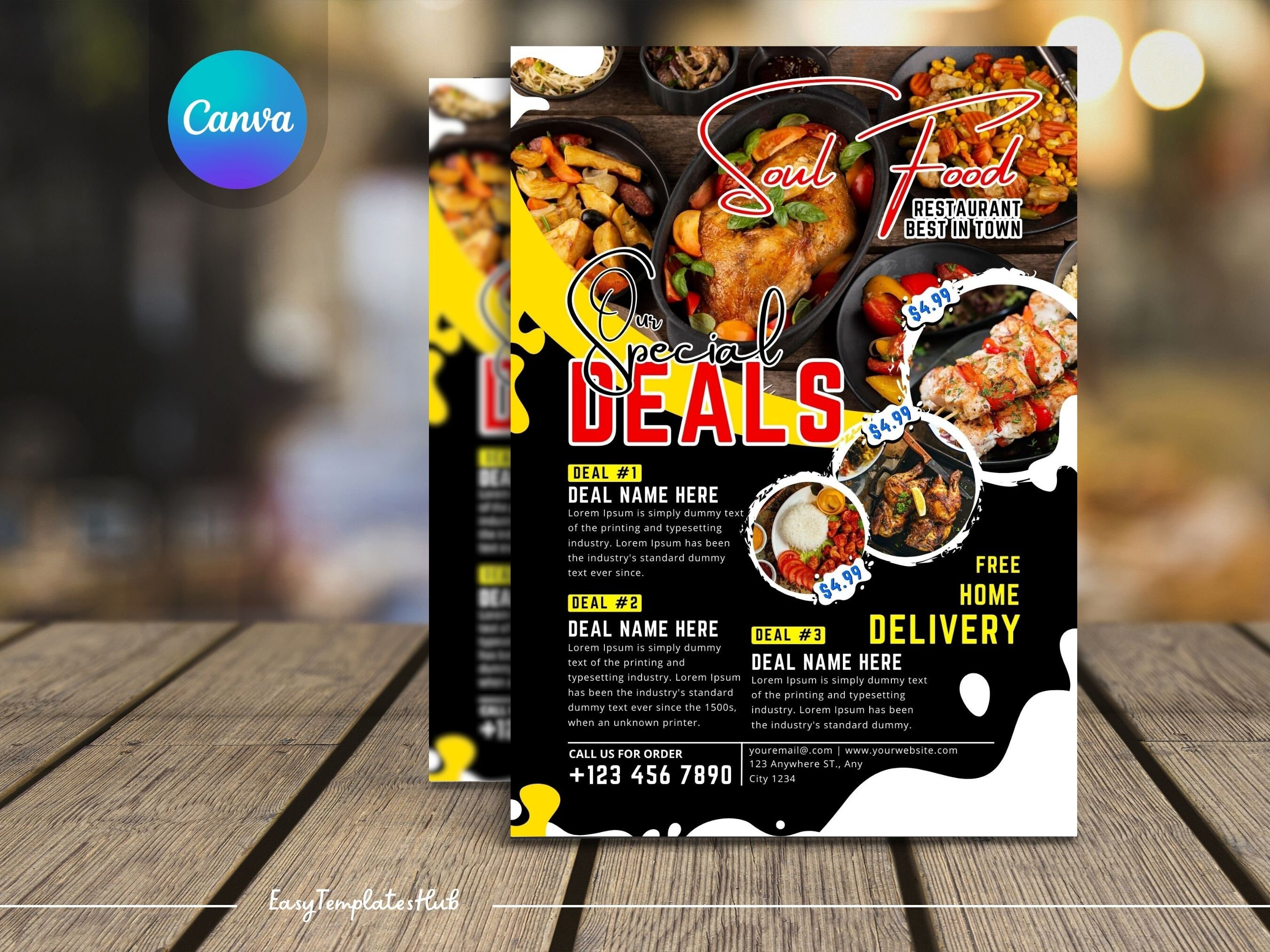 Soul Food Flyer Template, Editable Food Flyer, Restaurant Food Flyer ...