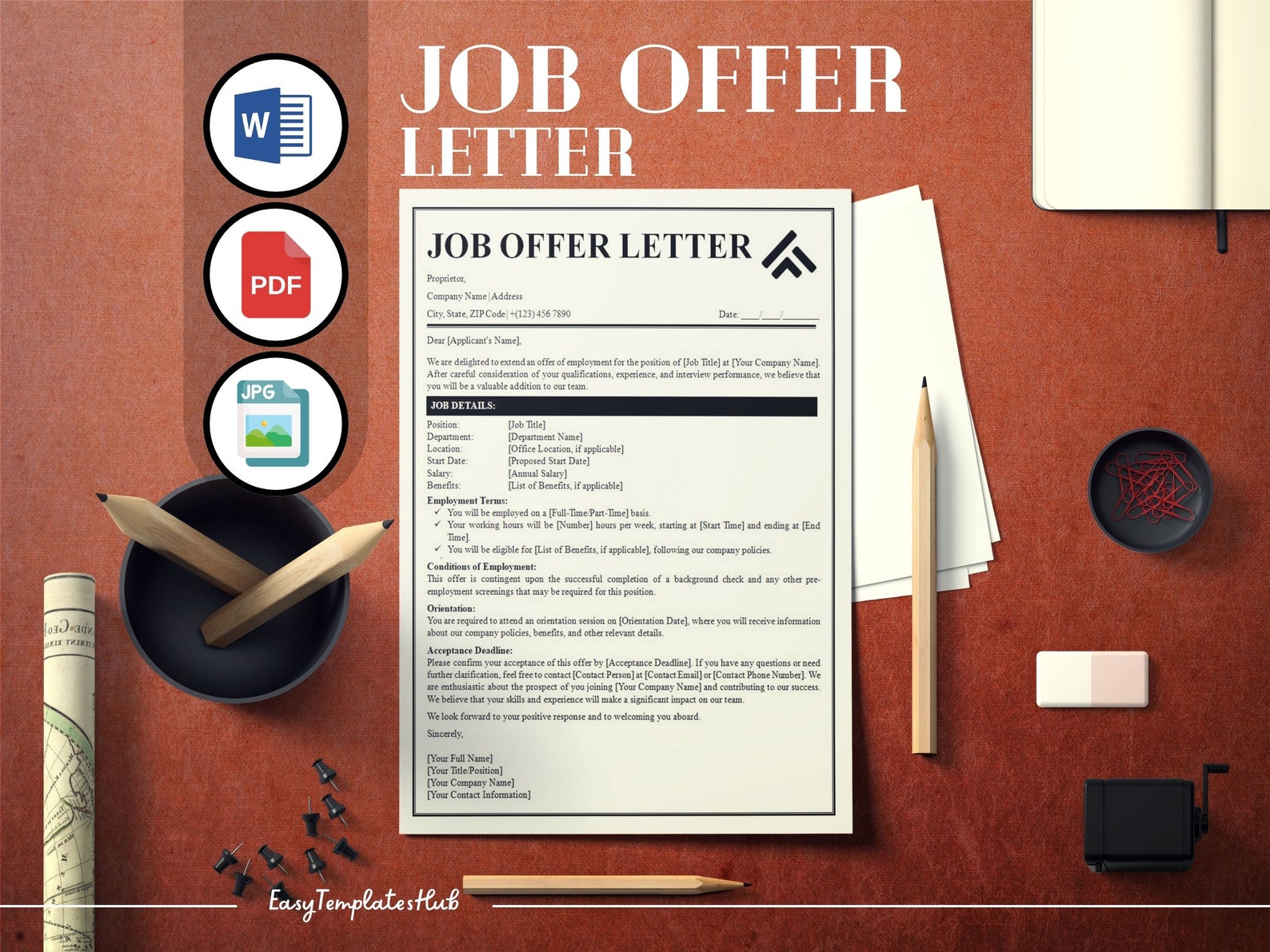 Professional Job Offer Letter, Employment Job Offer Letter, Editable ...