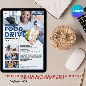 Food Drive Template Fall Food Drive Flyer, Fall Food Bank Charity Event ...