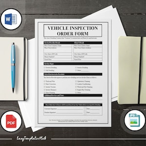 Professional Vehicle Inspection Form, Visual Inspection Form, Printable ...
