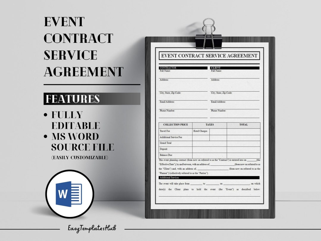 Event Décor Contract Template, Event Decoration Contract, Party Décor ...