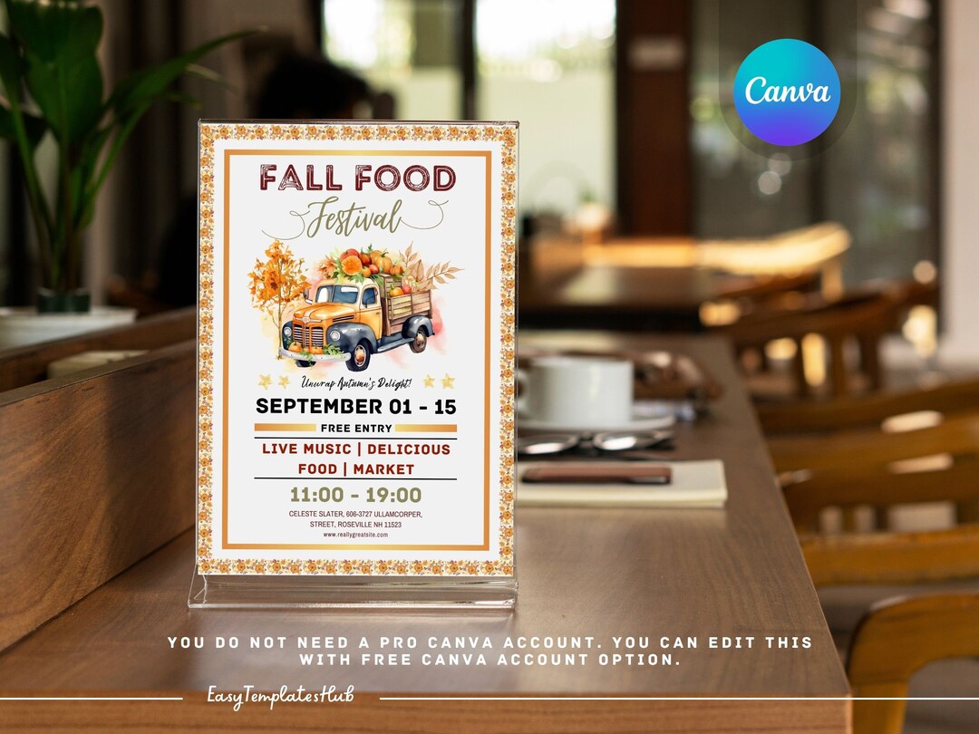 Fall Food Festival Flyer, Fall Food Party, Fall Festival Invitation ...