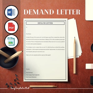 Professional Demand Letter, Demand Letter Template, Demand Letter, Editable Demand Letter ...