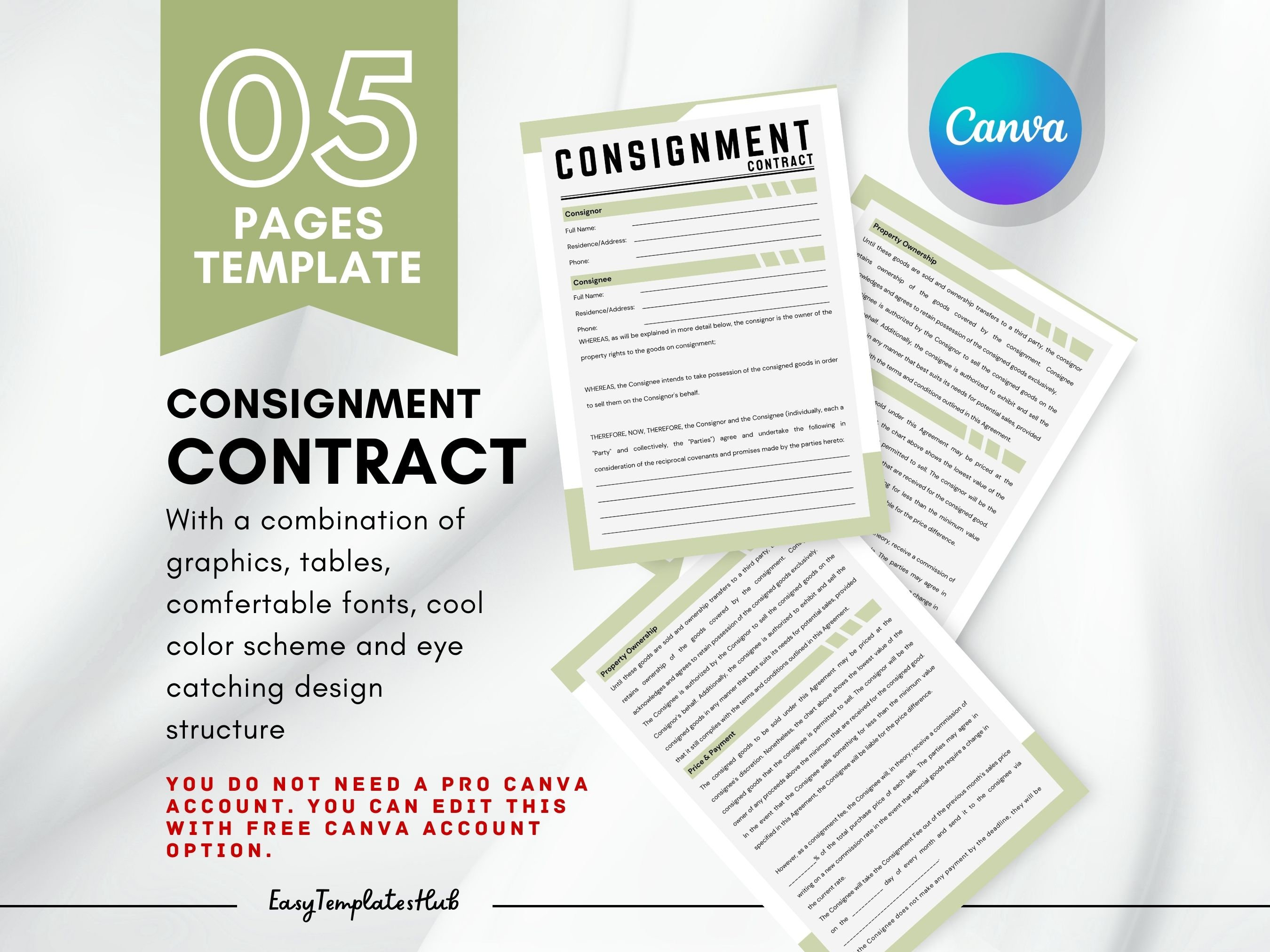Professional Consignment Contract Template, Consignment Store Agreement ...