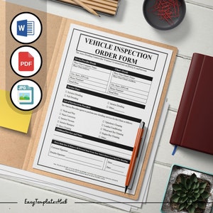 Professional Vehicle Inspection Form, Visual Inspection Form, Printable ...