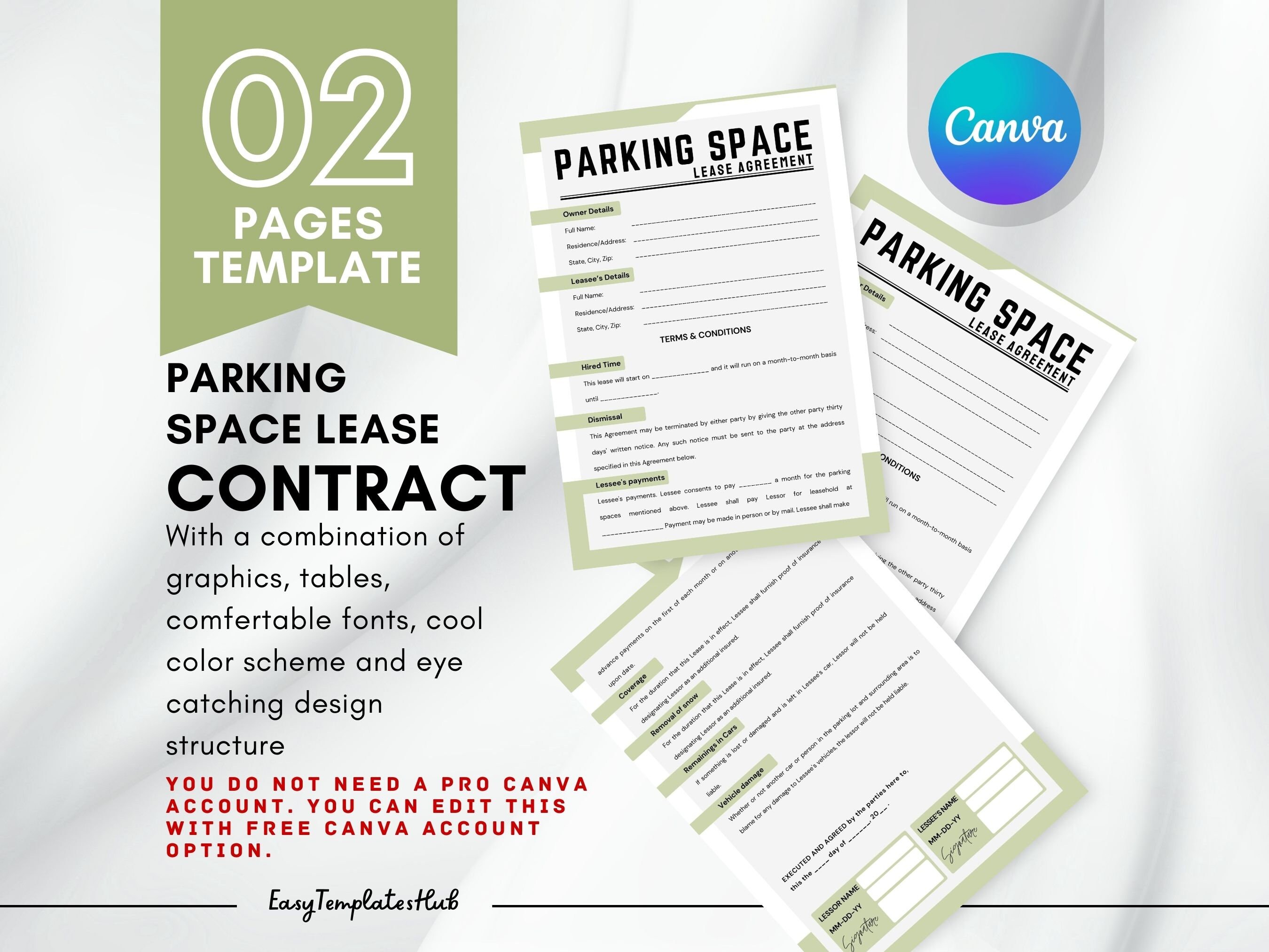 Parking Space Lease Agreement Template, Parking Space Lease Agreement ...