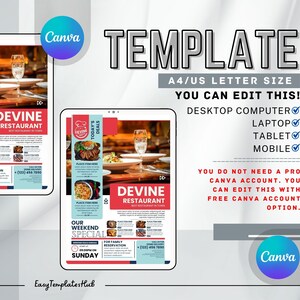 Food Business Flyer, Restaurant Flyer, Cafe Flyer Template, Editable ...