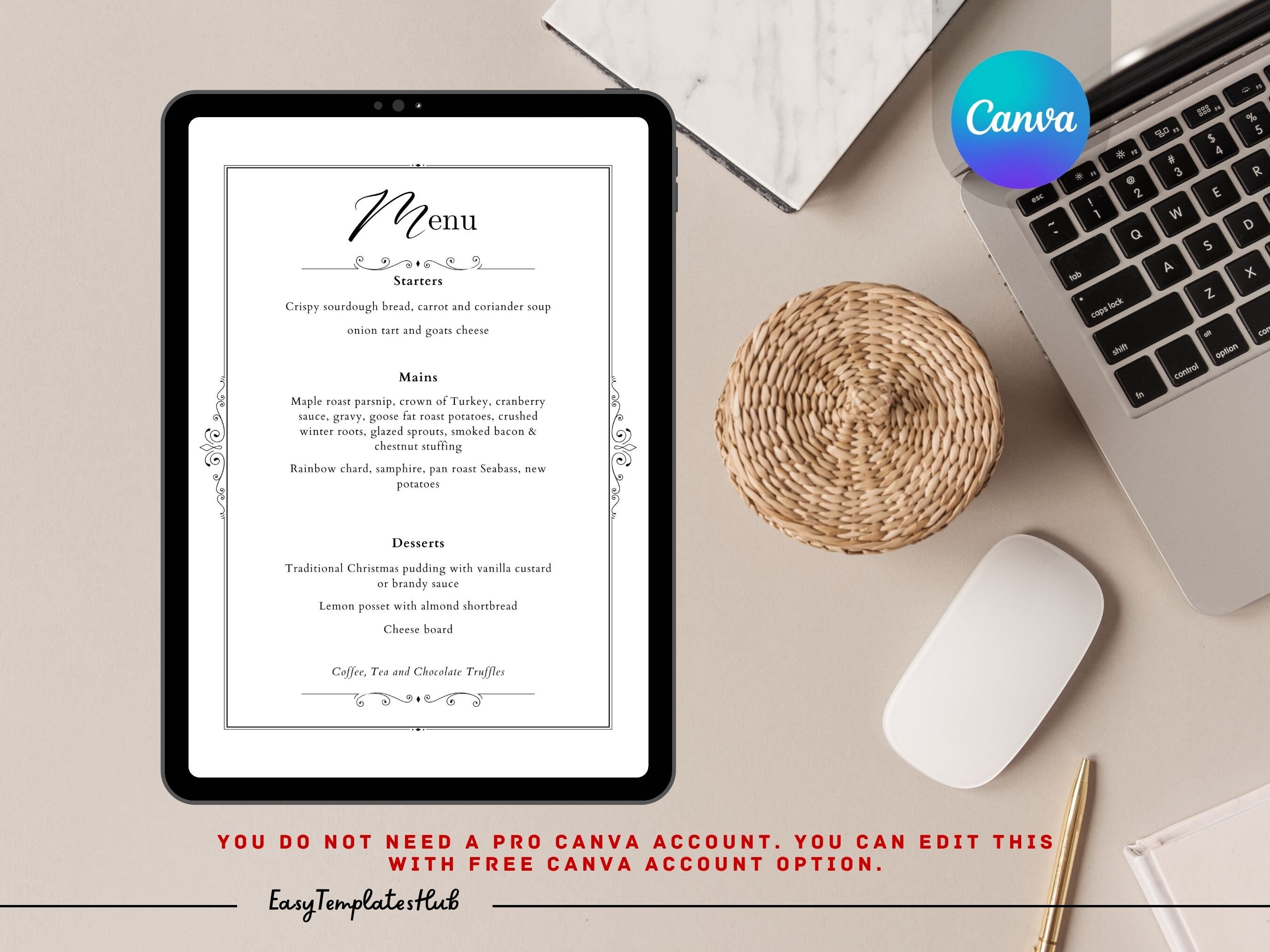 Modern Bar Menu Template, Editable Menu Template, Bar Menu, Minimalist ...