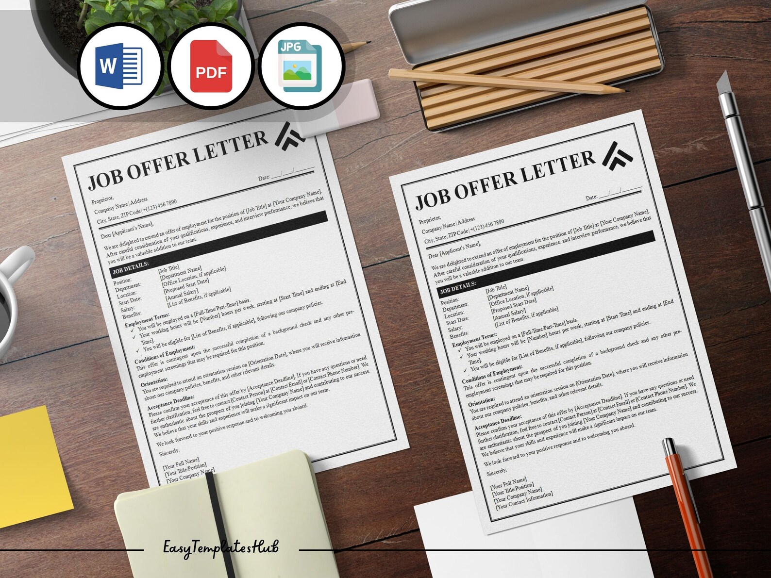 Professional Job Offer Letter, Employment Job Offer Letter, Editable ...