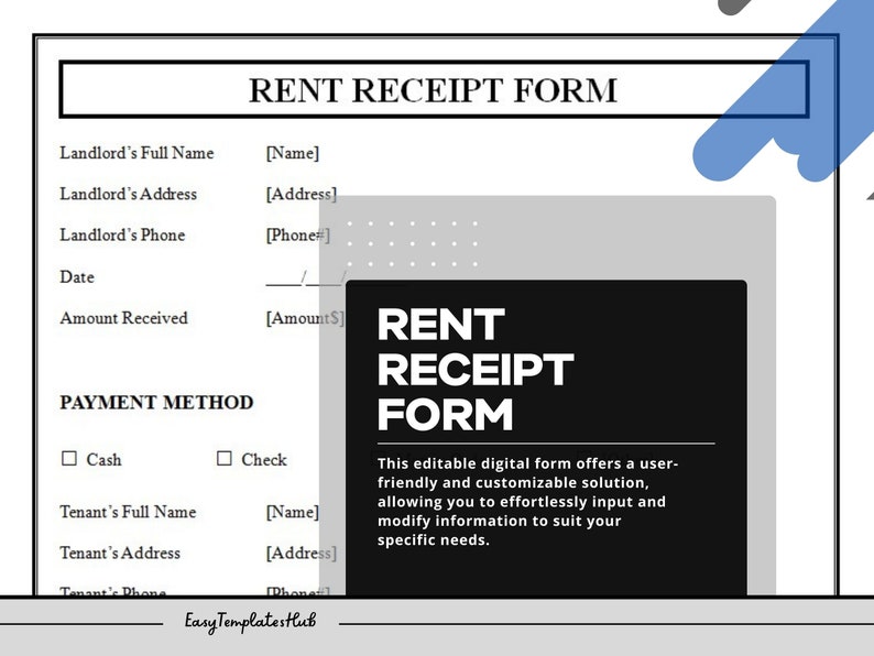 Professional Rent Receipt Form, Printable Rent Receipt, Sales Receipt ...