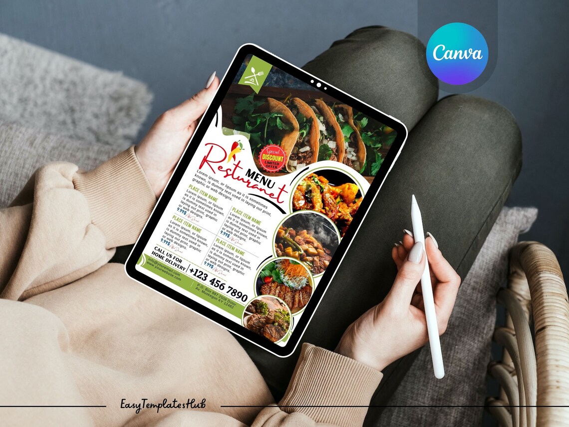 Editable Food Flyer Template, Food Menu Flyer, Restaurant Menu Template ...