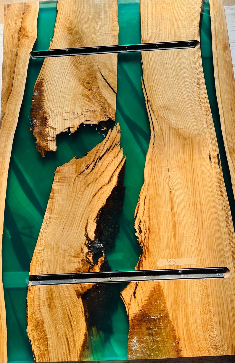 Epoxy Oak Office Desk, Epoxy Resin Table, Office Oak Table Crafted From ...
