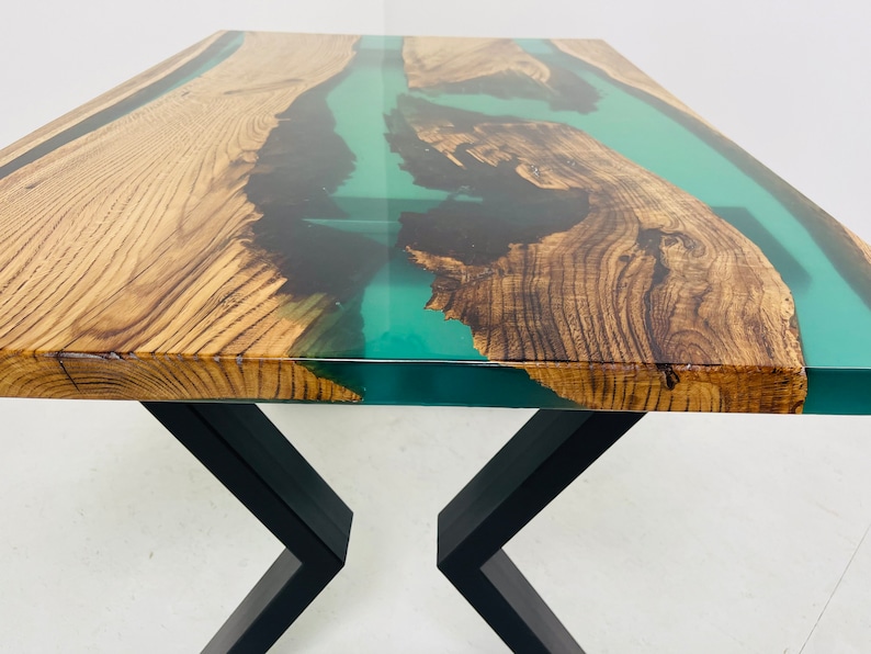 Epoxy Oak Office Desk, Epoxy Resin Table, Office Oak Table Crafted From ...