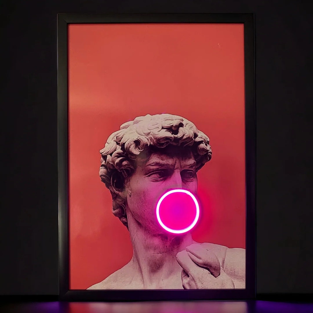 Roman Statue, Greek Statue, Neon Art, Wall Decor, Artwork, Printing Art ...