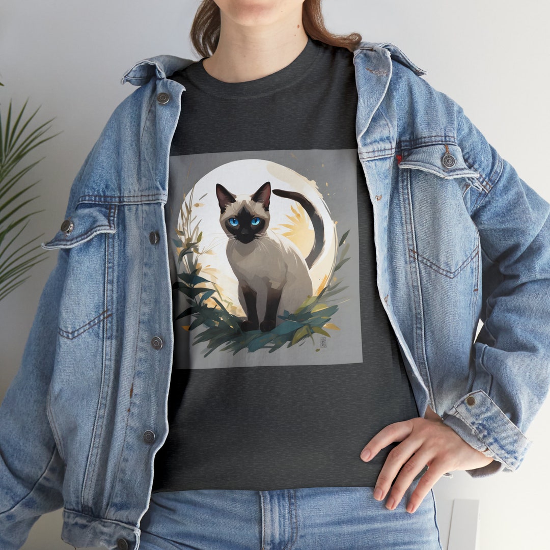 Custom Siamese Cat Graphic Heavy Cotten Tee for Cat Lovers - Etsy