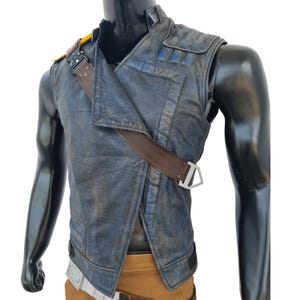 Cal Kestis Vest Inspired by Jedi Survivor Leather Vest With Cross Belt ...