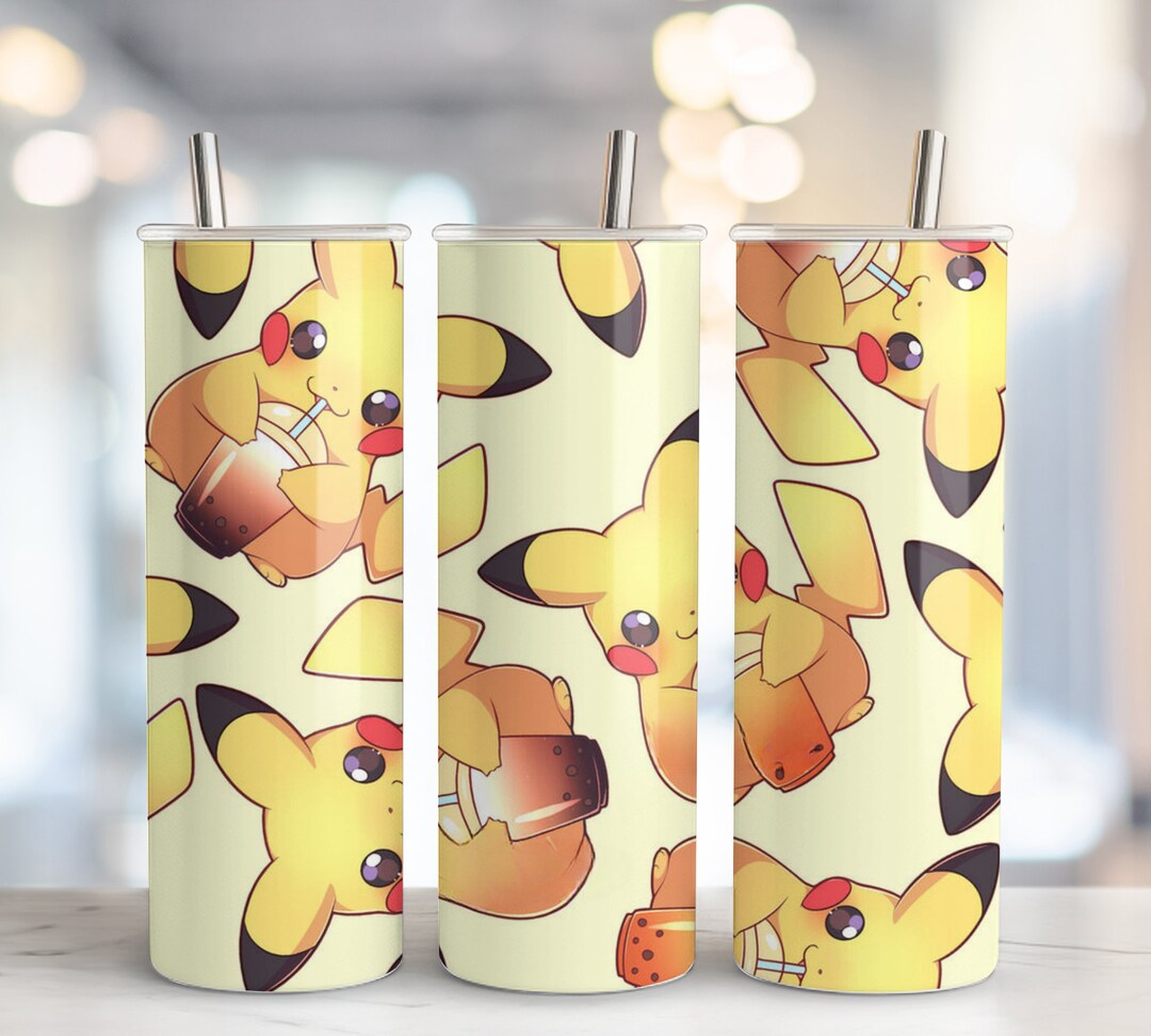 Pikachu 20 Oz Skinny Tumbler Sublimation Design, Tumbler Wrap Design ...