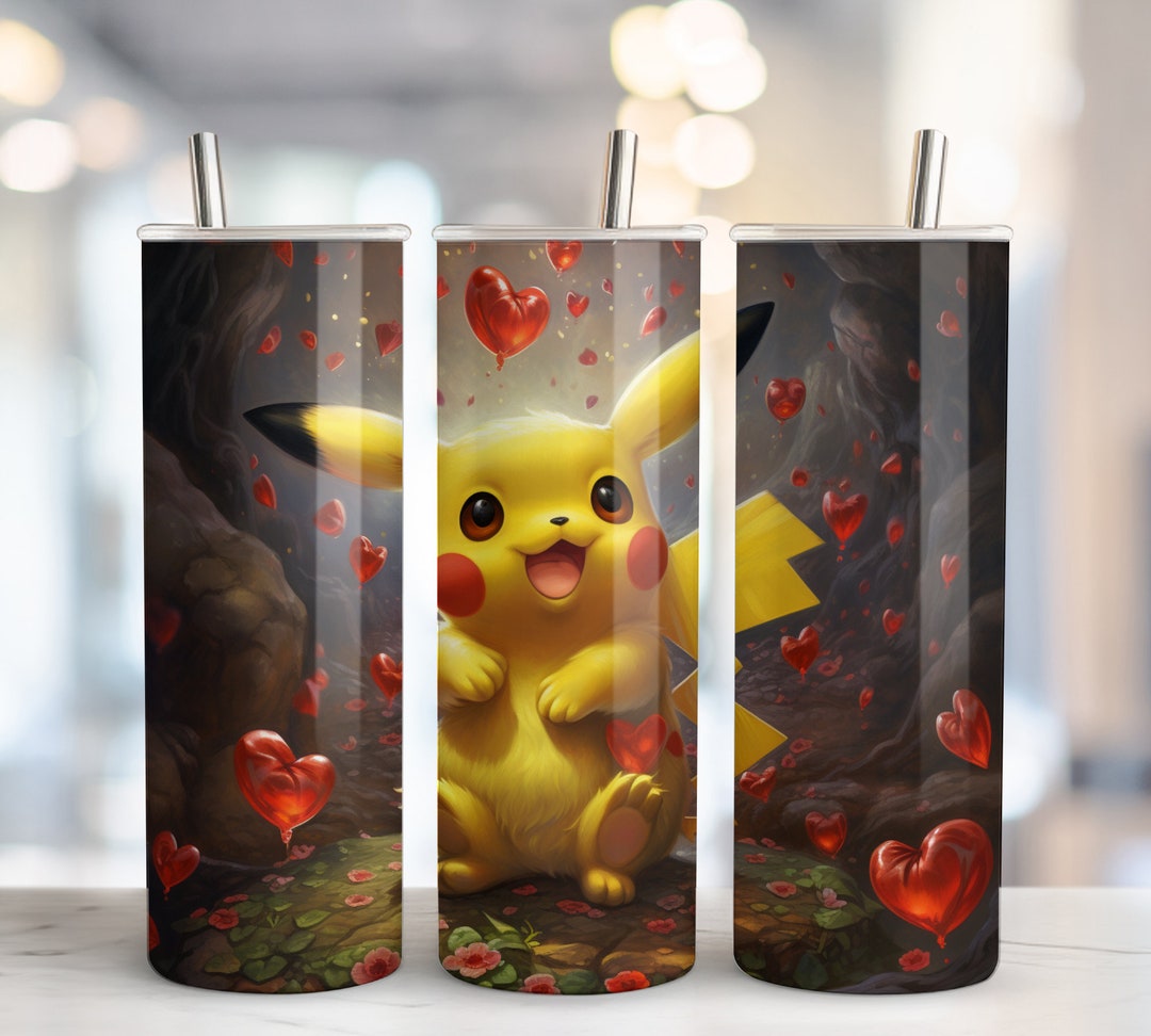Pikachu 20 Oz Skinny Tumbler Sublimation Design, Tumbler Wrap Design ...