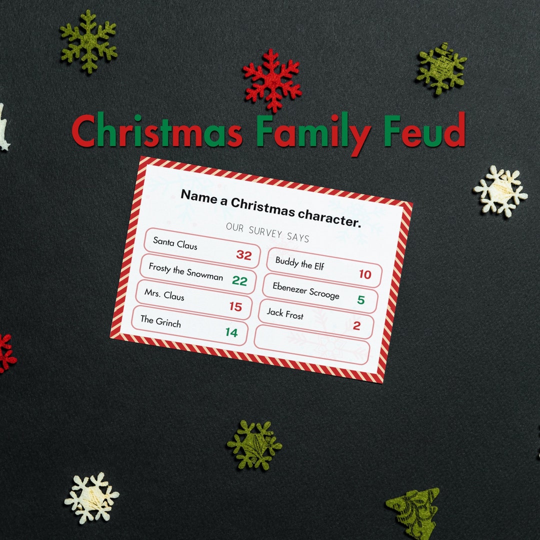 Christmas Family Feud Holiday Trivia Fun Party Quiz Game for Reunion ...