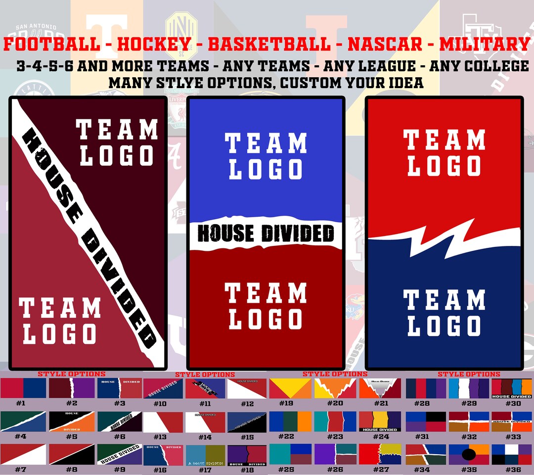 Custom House Divided Flag, College Football - Hockey - Basketball ...