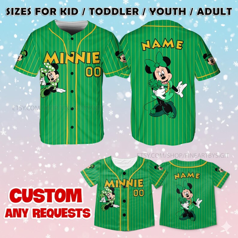 Minnie Mouse St Patrick's Day Jersey Shirt, Minnie Shamrock Shirt ...