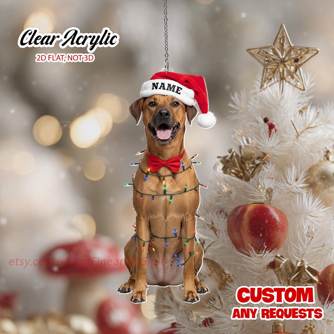 Personalized Rhodesian Ridgeback Ornament, Custom Name Ridgeback Dad ...