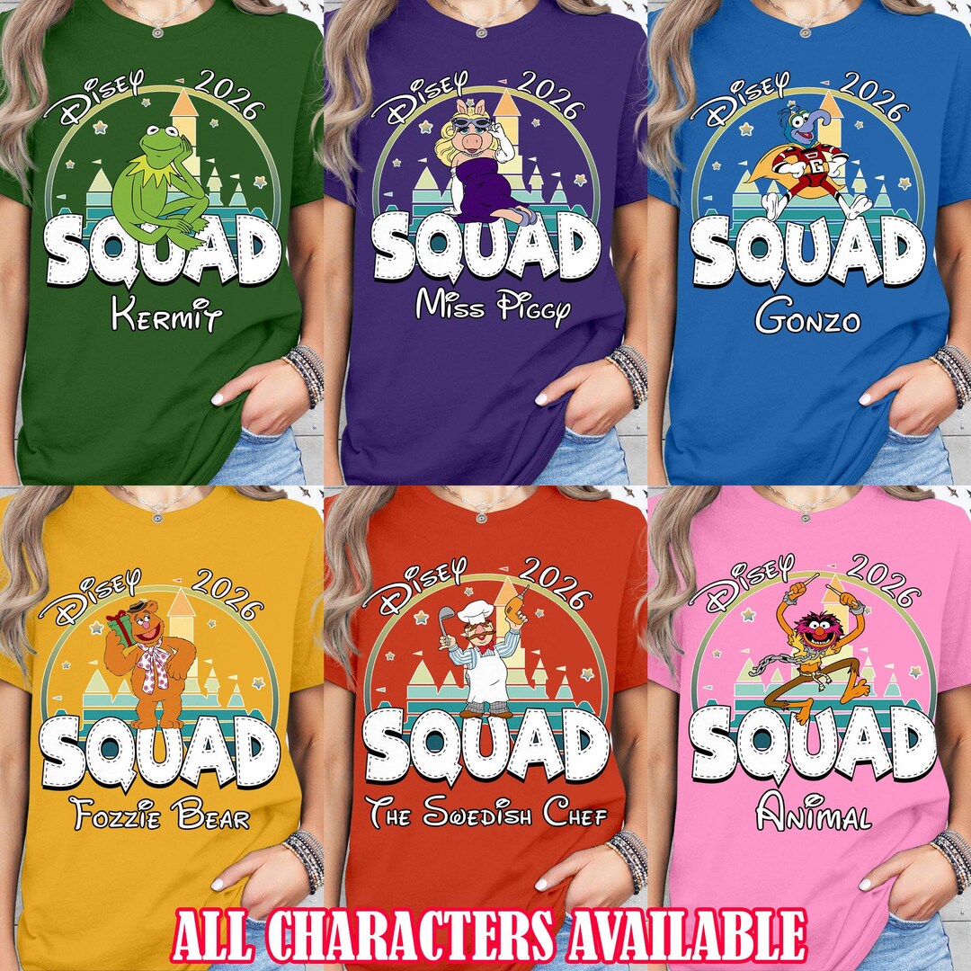 Muppets Disney 2026 Squad Matching Shirt, Kermit Castle Tee, Miss Piggy ...