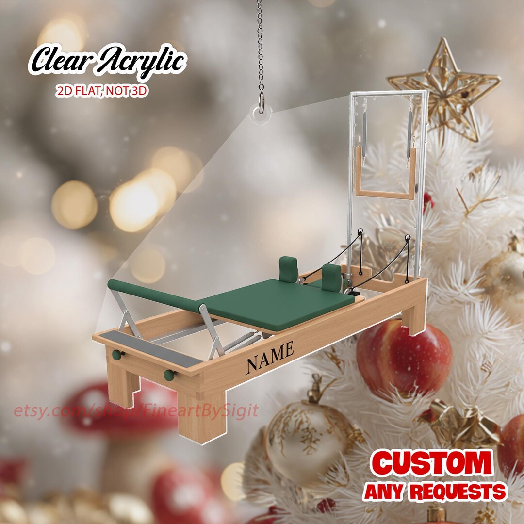 Pilates Reformer Acrylic Ornament, Personalized Custom Name Instructor ...