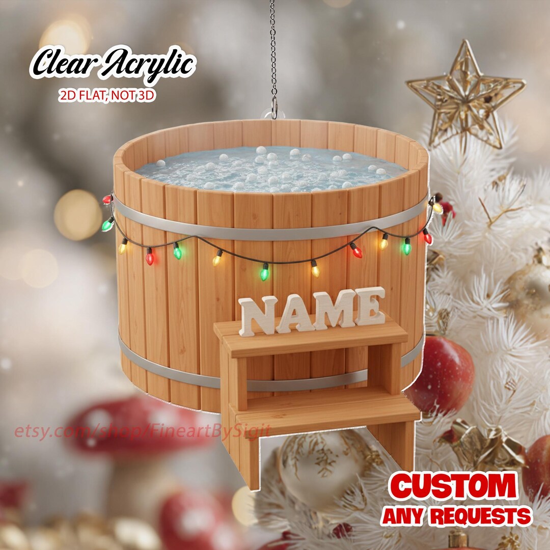 Hot Tub Jacuzzi Acrylic Ornament, Personalized Custom Name Home Gift ...