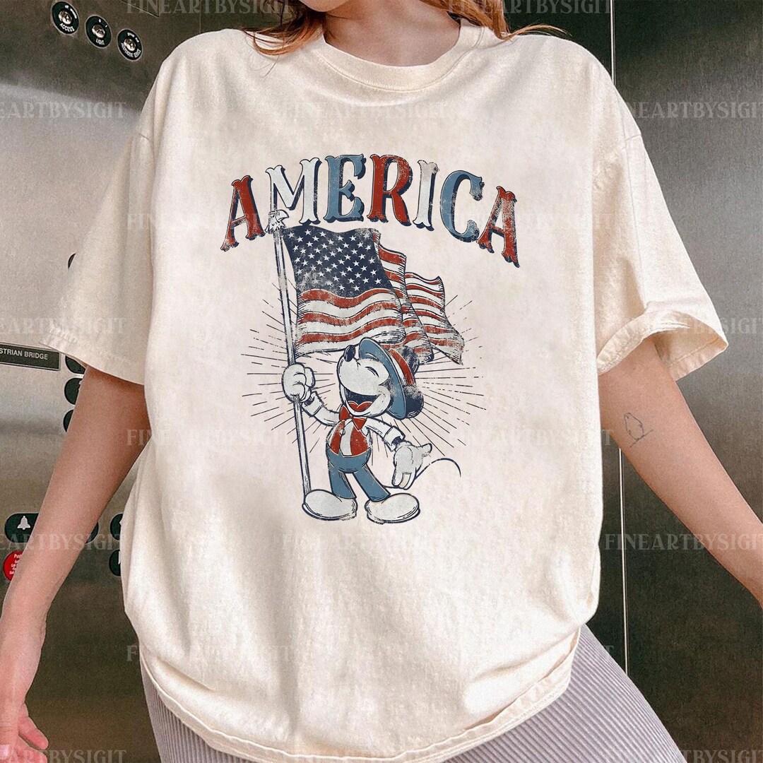 Mickey America Flag Shirt, Mickey Proud to Be American Shirt, Mickey ...