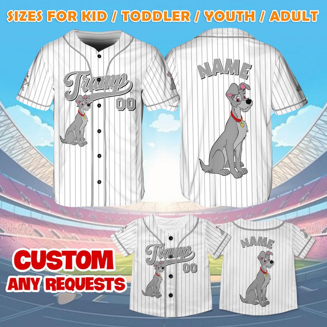 Disney Tramp Jersey Shirt, Disney Lady and the Tramp Baseball Jersey ...