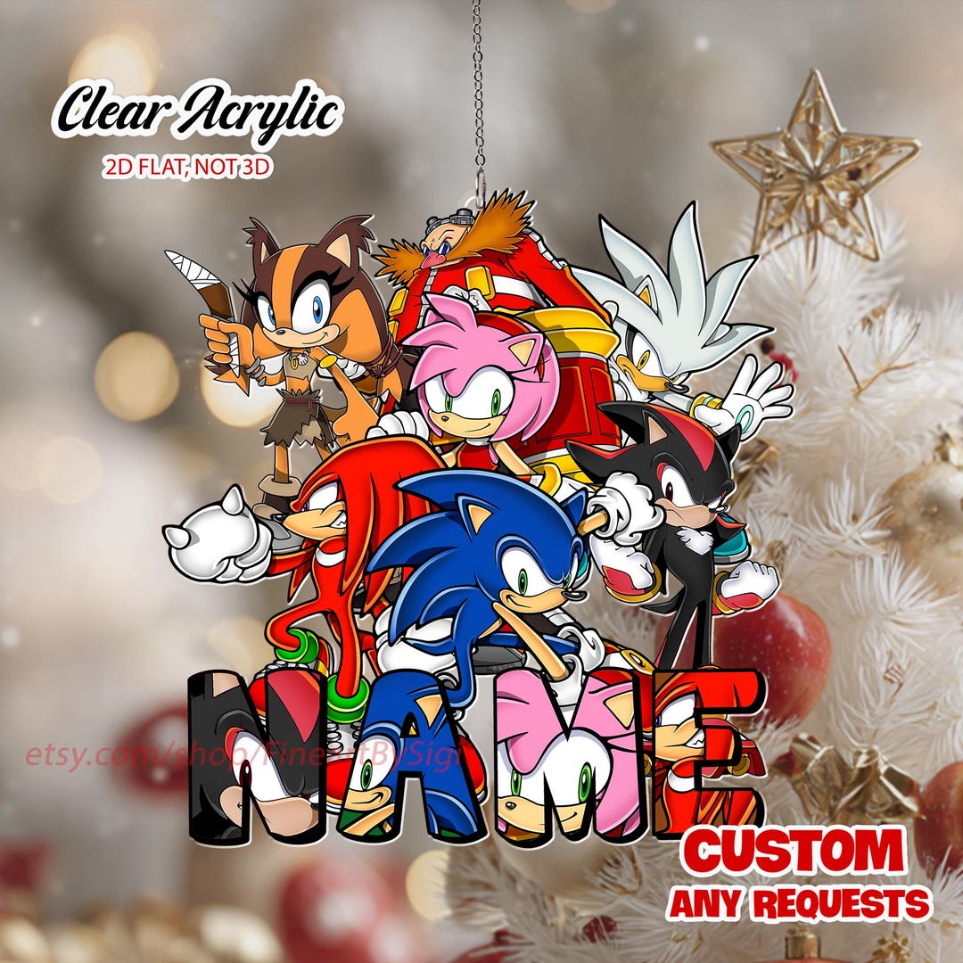 Sonic the Hedgehog Ornament, Personalized Kids Christmas Ornament ...