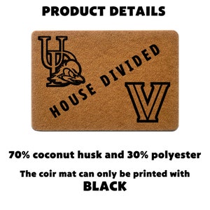 Custom House Divided Doormat, Home Sweet Home Doormat, College Football ...