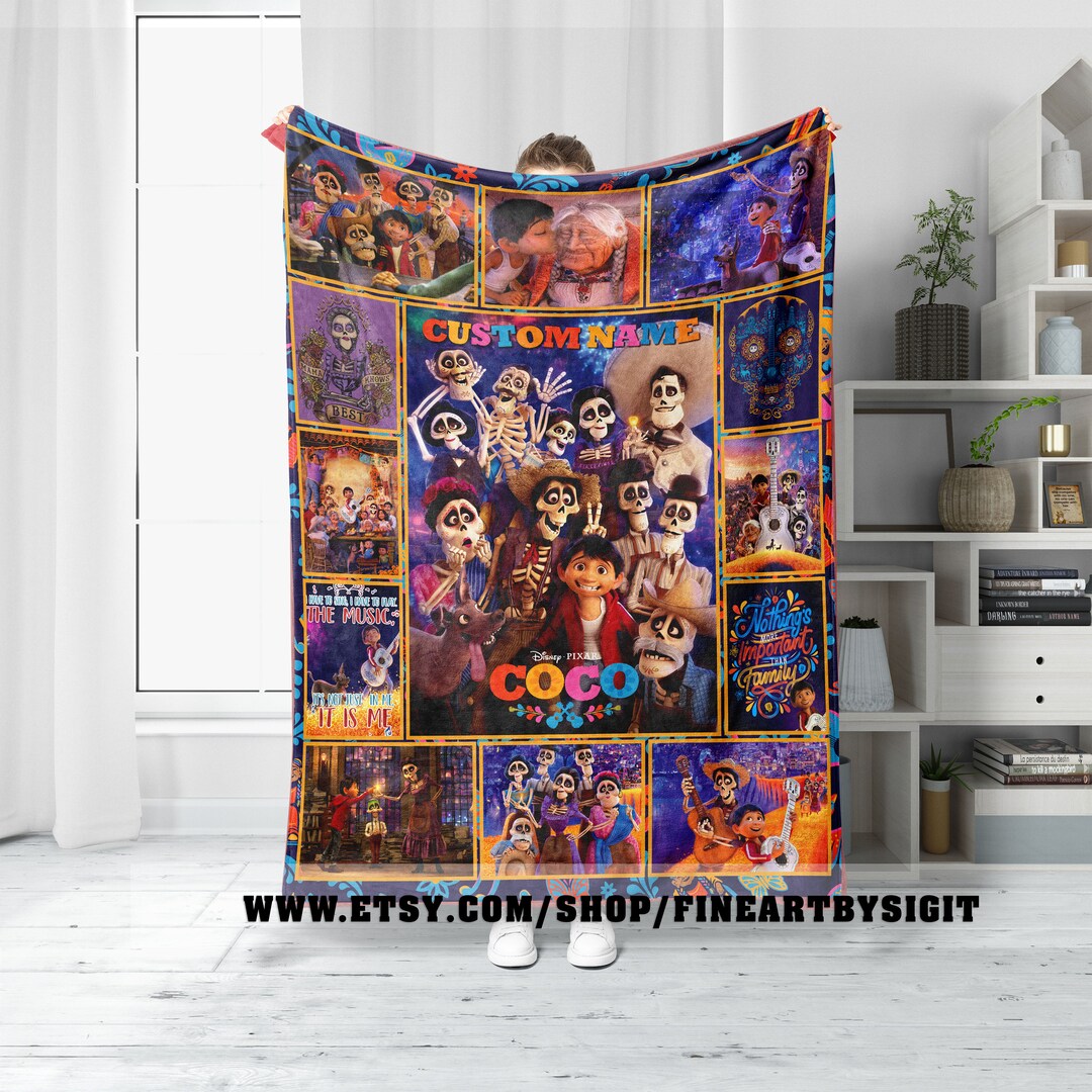 Personalized Disney Coco Blanket, Disney Coco Soft Fleece Blanket Gift ...