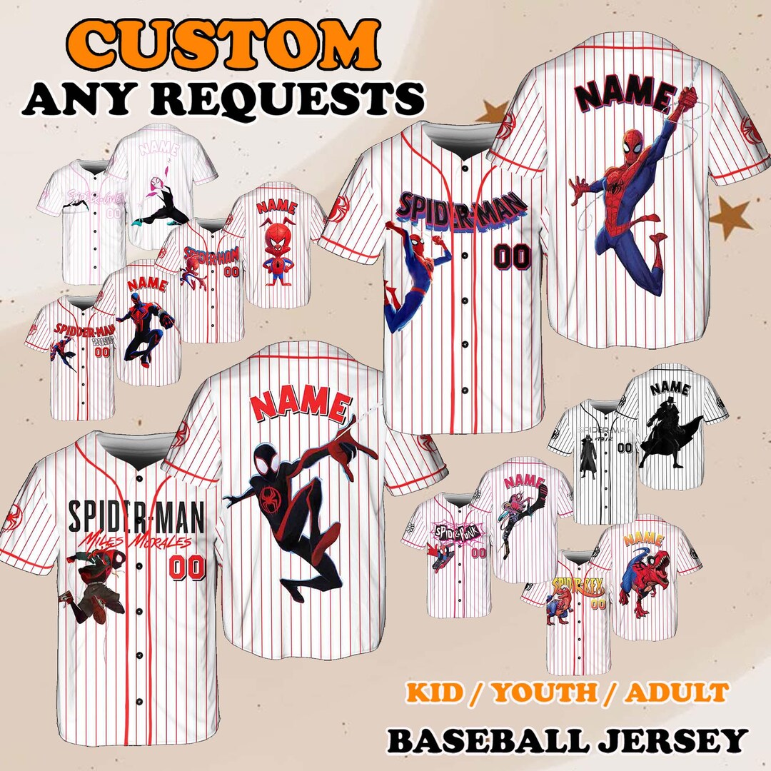 Spider Man Costume Jersey, Ghost Spider Spider Punk Spider Noir Jersey ...