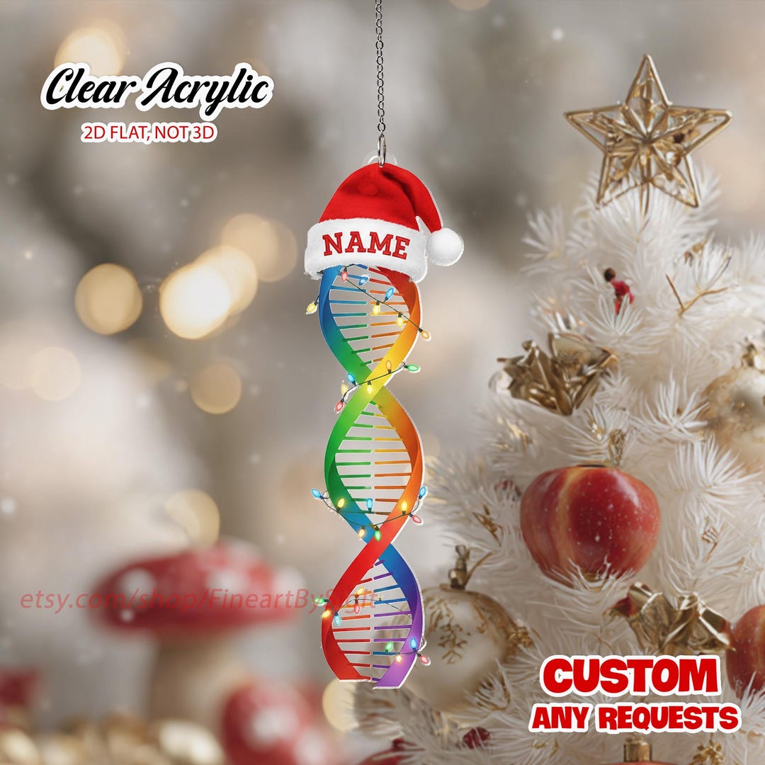 DNA Structure Acrylic Ornament, Personalized Custom Name Scientist Gift ...