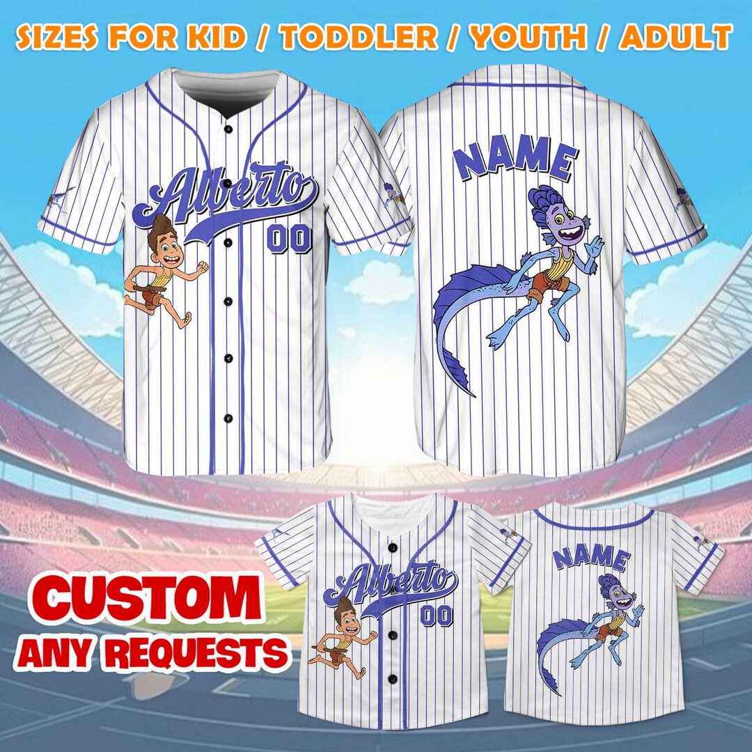 Luca Alberto Scorfano Jersey Shirt, Disney Luca Baseball Jersey, Pixar ...