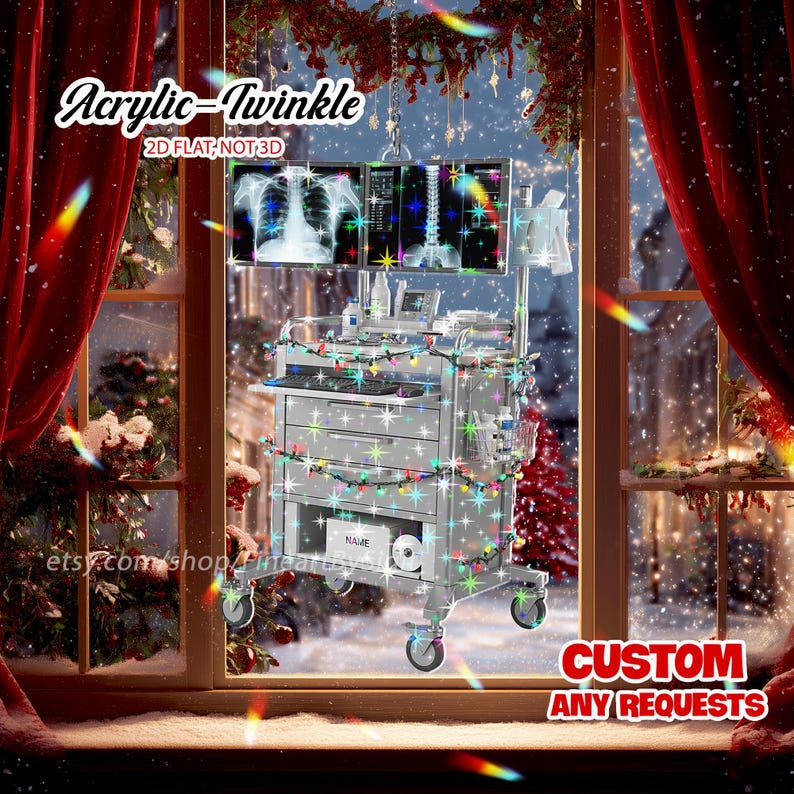 Medical Imaging Cart Acrylic Ornament, Personalized Custom Name ...