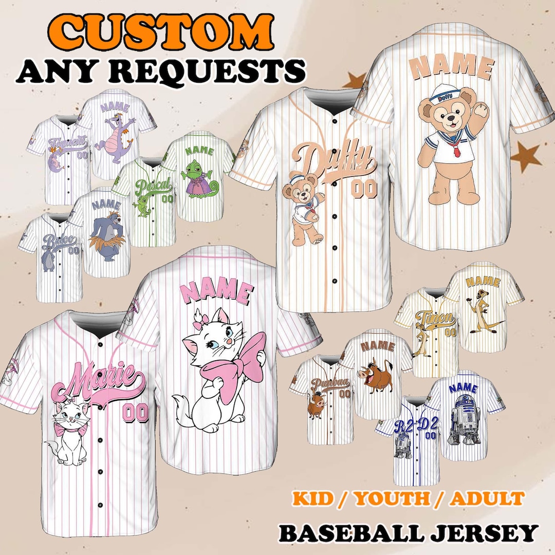 Baloo Duffy Marie Sisu Jersey, Figment Mushu Cheshire Jersey, Disney ...