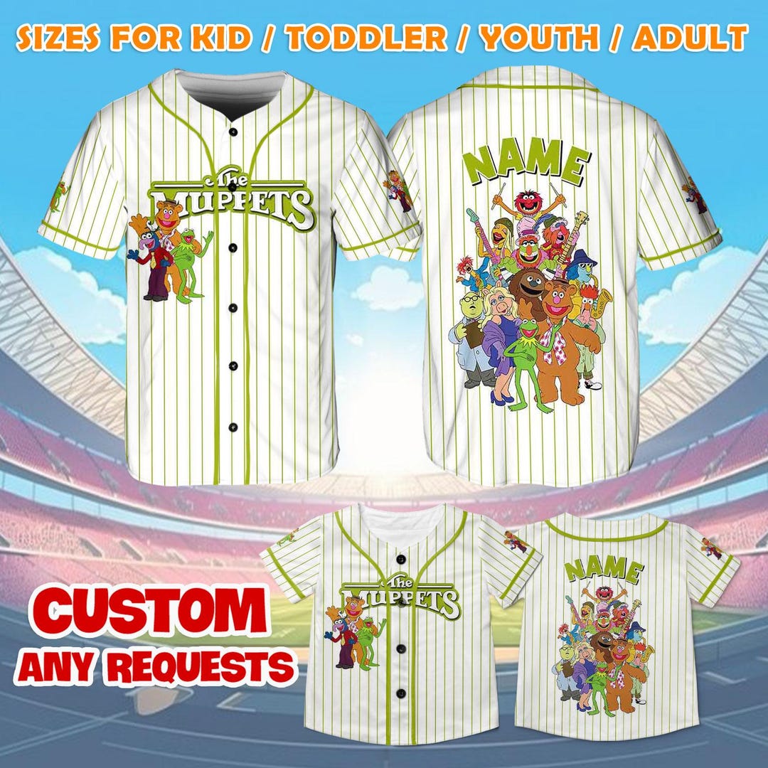 Disney Muppets Jersey, Muppets Family Jerseys, Disney Baseball Jersey ...